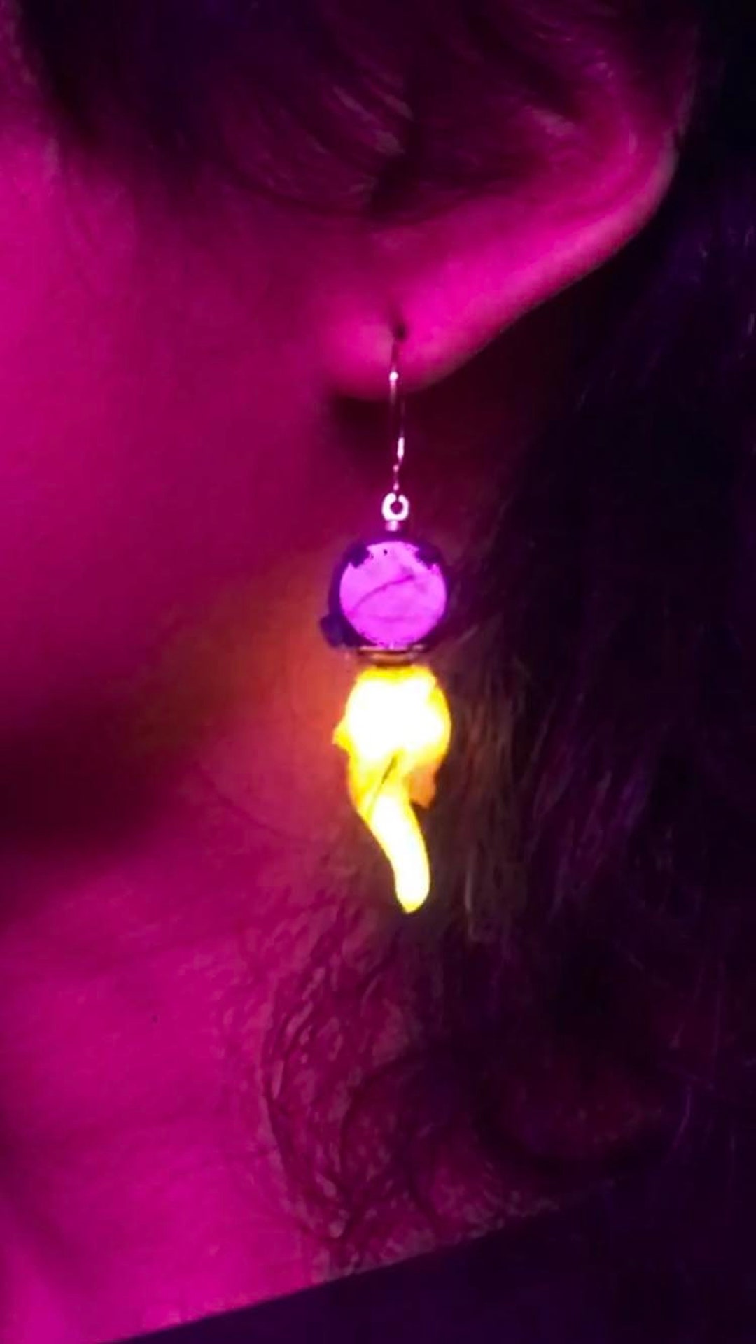 Prototype _ Mini Neon Earrings _ Falling Fire Pattern - Etsy