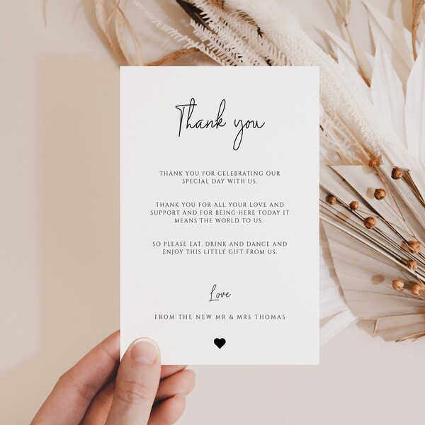 Reception Thank You - Etsy