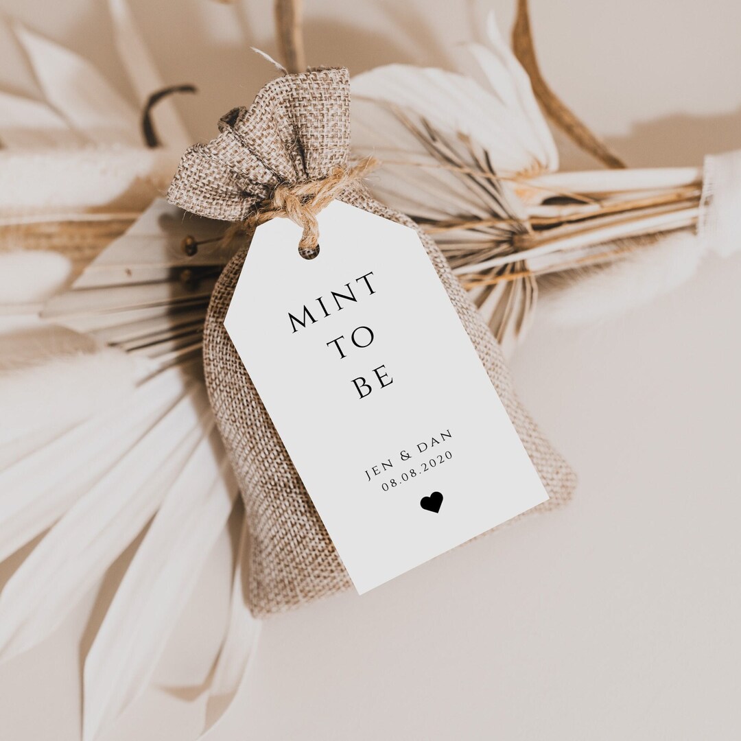 Mint to Be Tag Template, Wedding Dinner Mints Favour Tag Printable ...