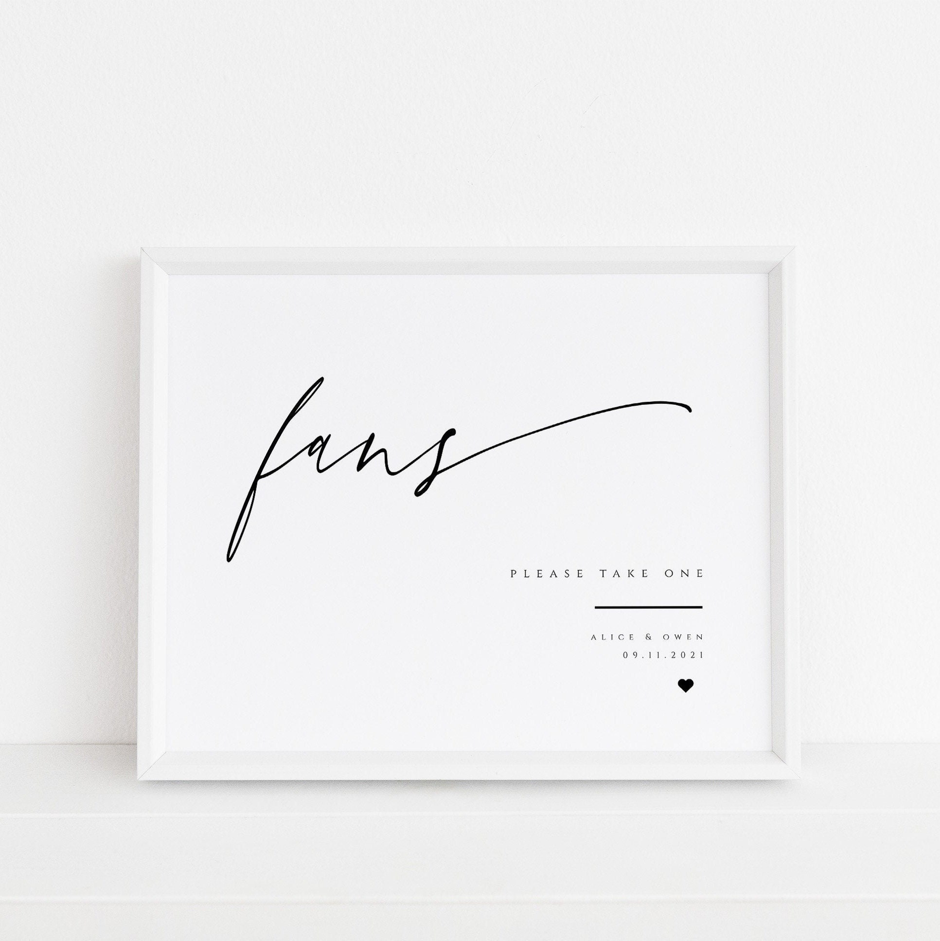 Wedding Fan Sign, Take a Fan Sign, Editable Template, Instant Download ...