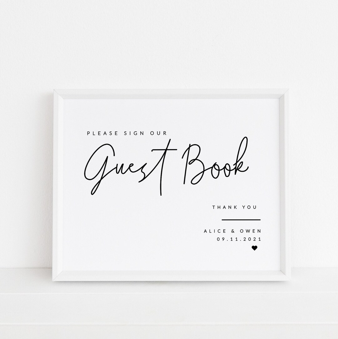 Wedding Guest Book Sign Printable Sign for Guest Book - Etsy