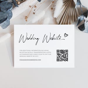 Wedding Website Insert Template, QR Code Wedding Website Card, RSVP ...