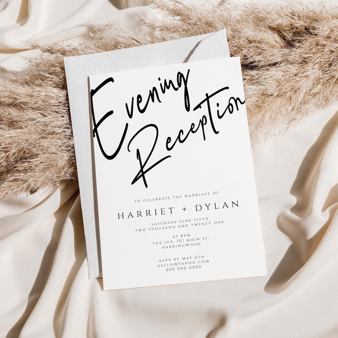 Wedding Reception Party Invitation Template Simple Wedding - Etsy