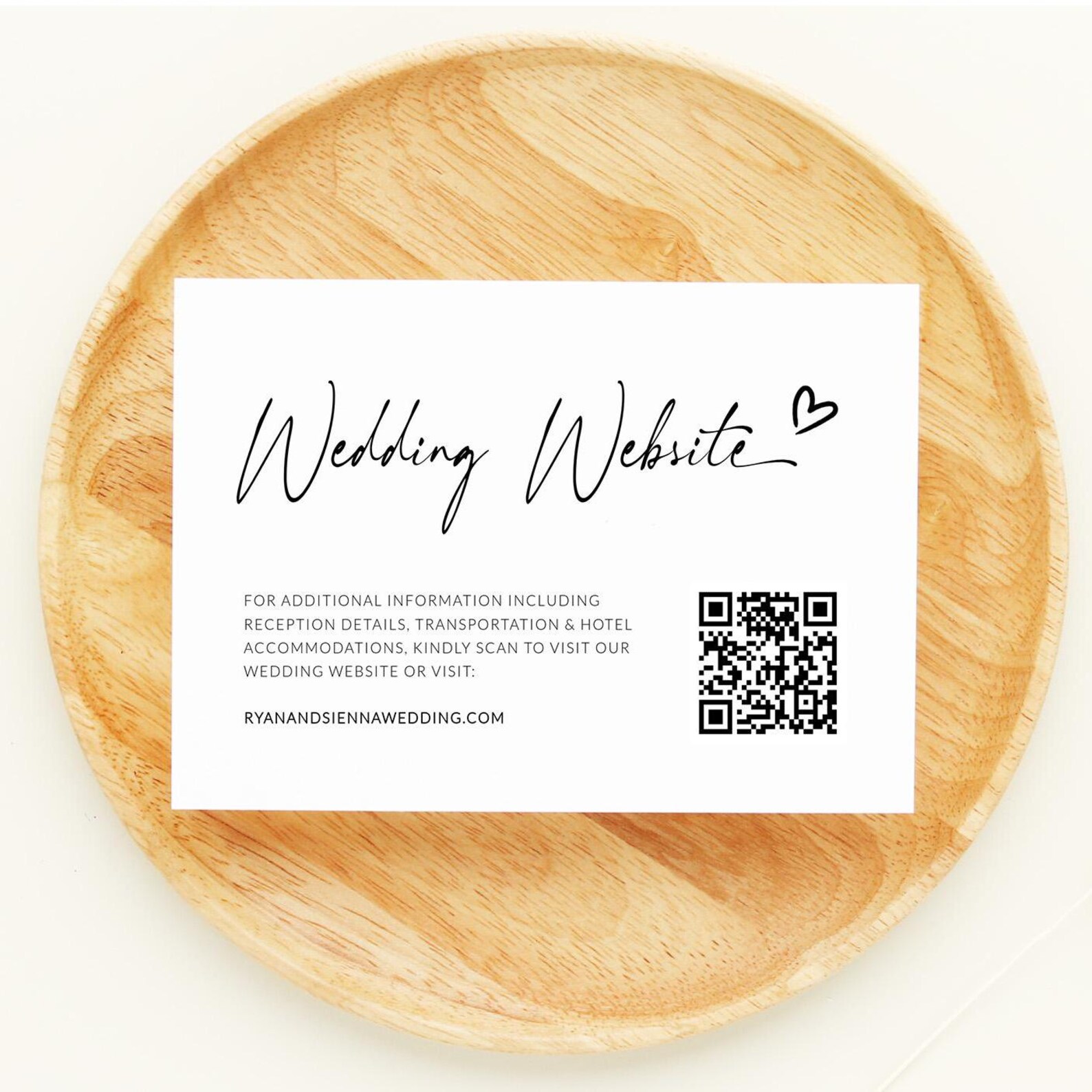 Wedding Website Insert Template, QR Code Wedding Website Card, RSVP ...