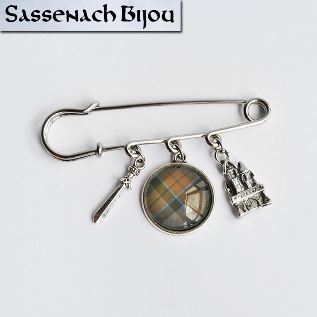 Clan Mackenzie Kilt Pin Sword Scottish Tartan Castle Leoch Silver Tone ...