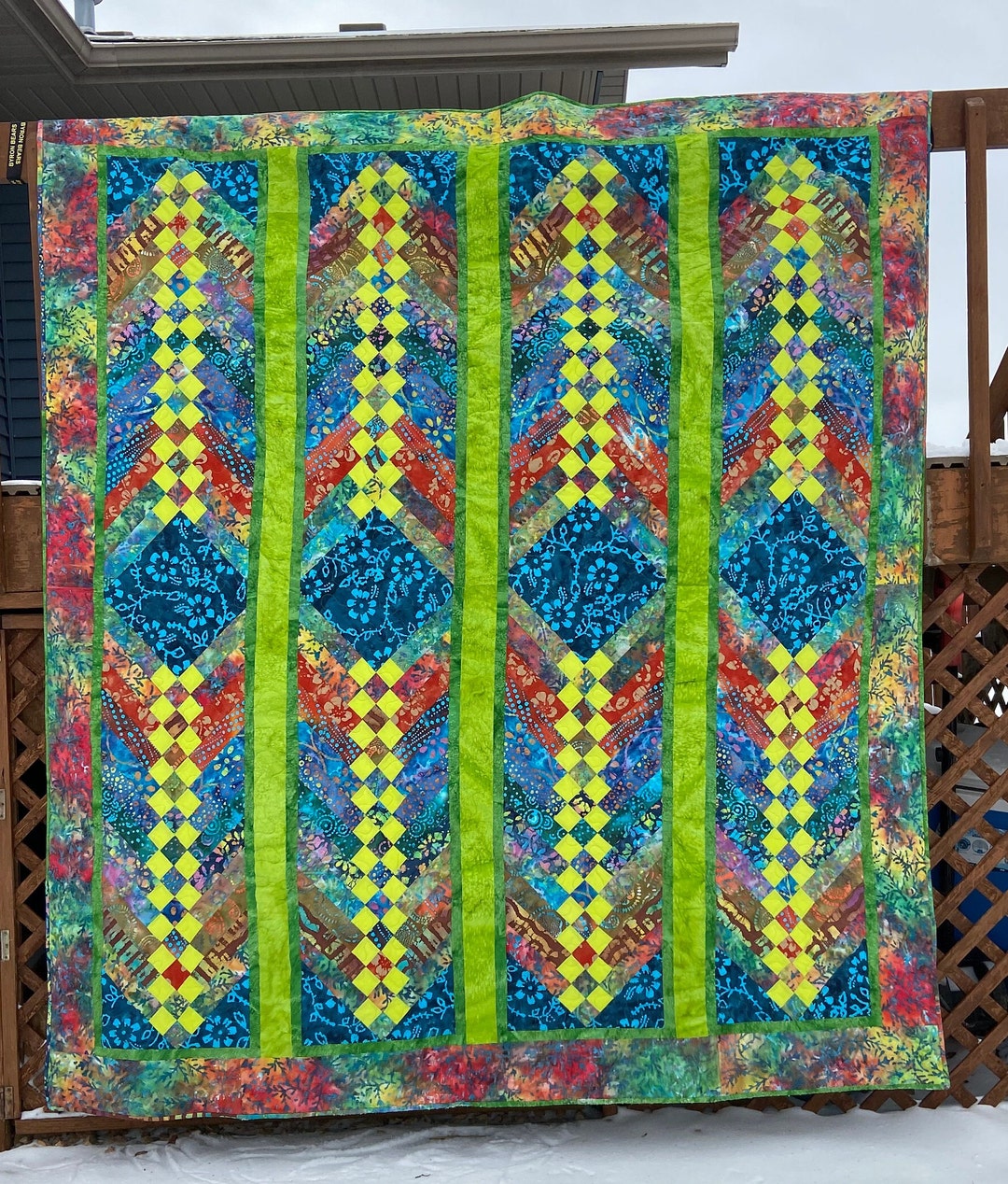 French Braid in Batiks and Green - Etsy