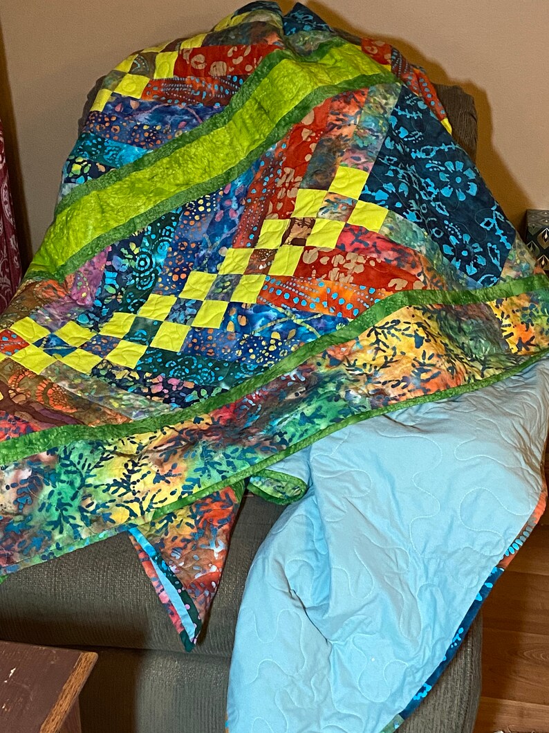 French Braid in Batiks and Green - Etsy