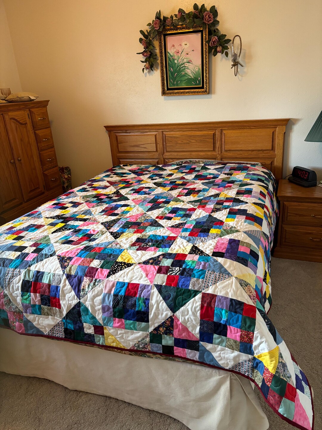 Square Within a Square Scrappy Full Quilt - Etsy