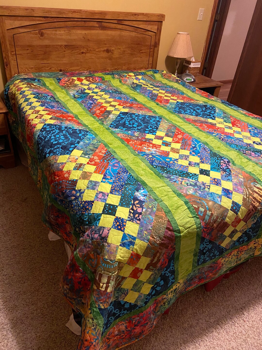 French Braid in Batiks and Green - Etsy