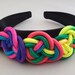 Black Padded Velvet Headband Colourful Knot Braid - Etsy