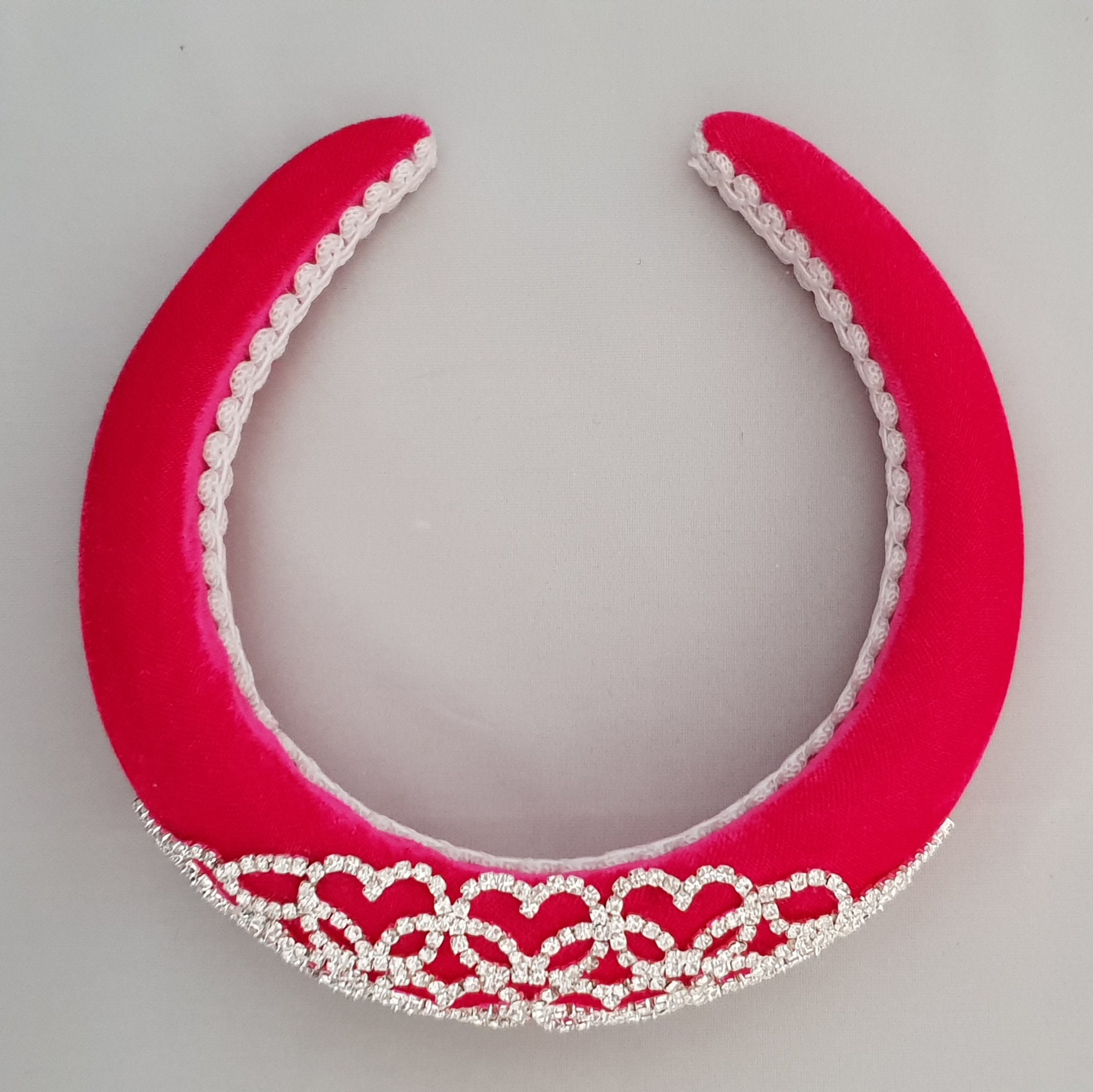 Pink Deeply Padded Puffy Velvet Headband Crystal Rhinestone Etsy