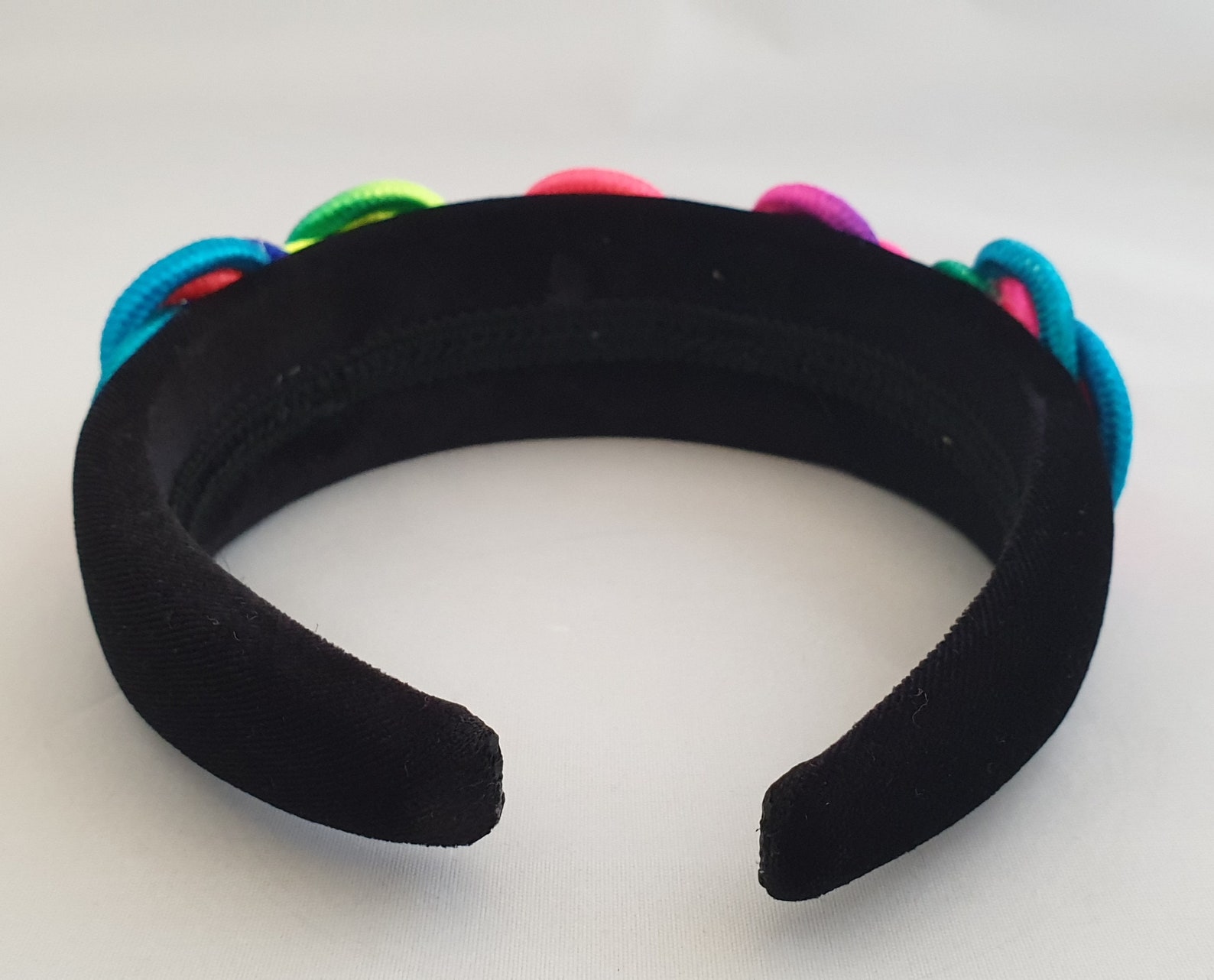 Black Padded Velvet Headband Colourful Knot Braid - Etsy