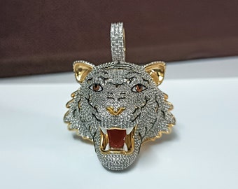 Iced Out Pendant Tiger - Etsy