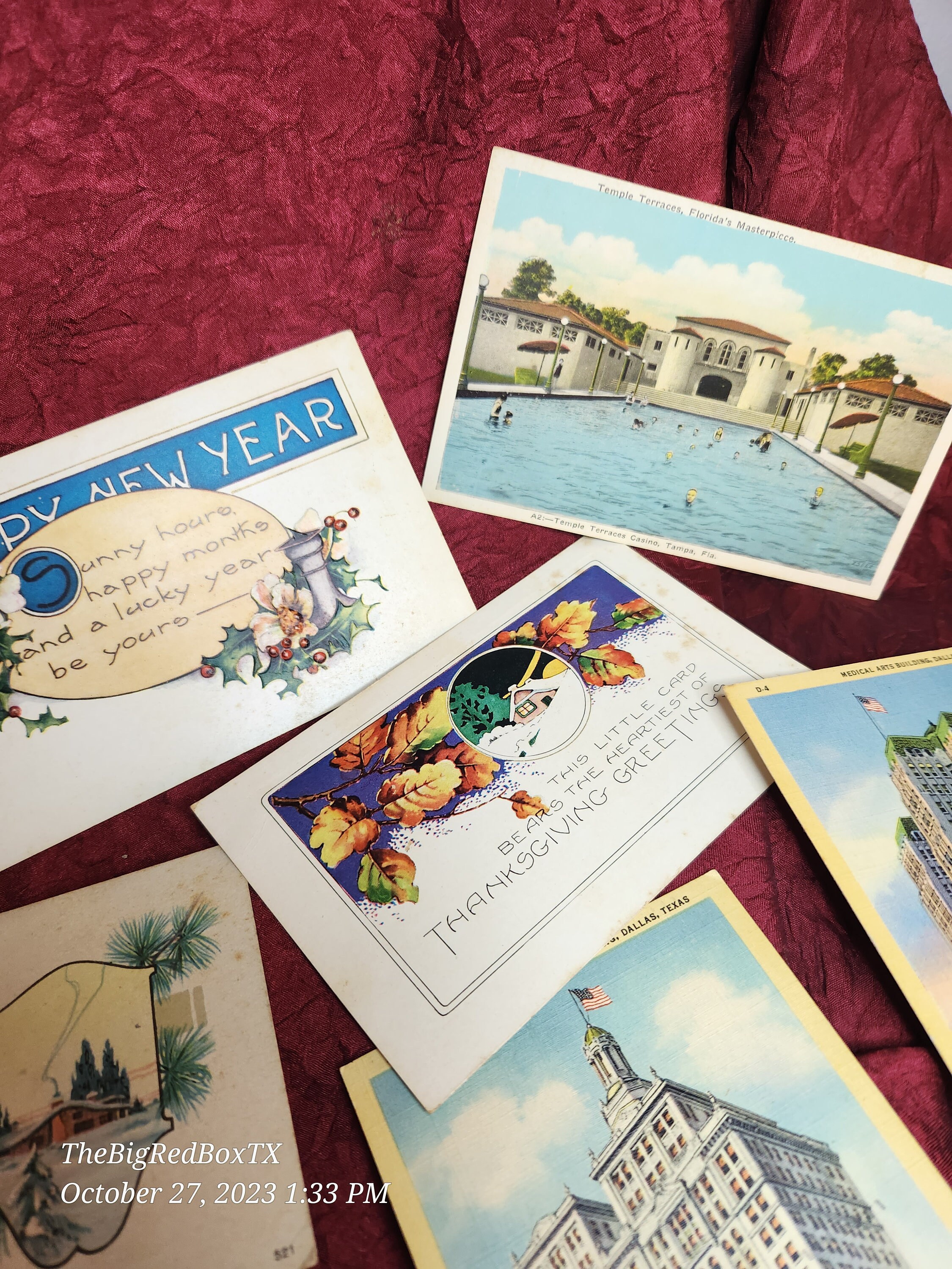 Antique 1920s Collection of Holiday Day Postcards and Travel Post Cards ...