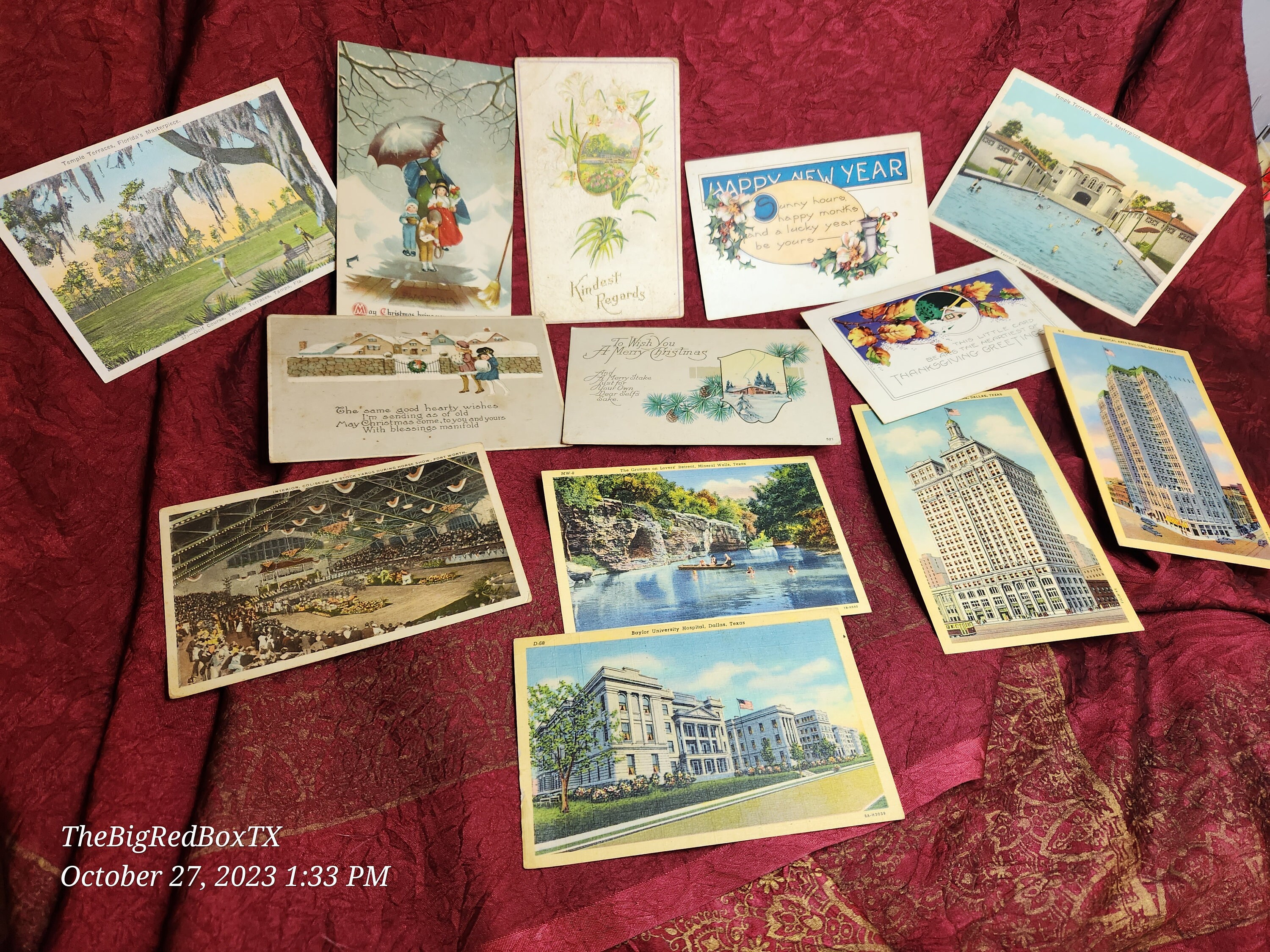 Antique 1920s Collection of Holiday Day Postcards and Travel Post Cards ...