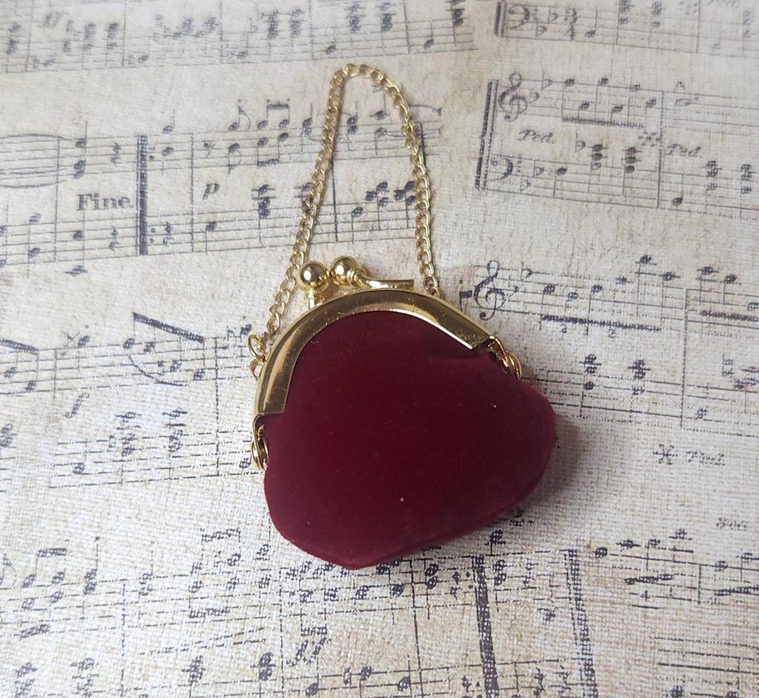 Vintage Red Velvet Coin Purse for French Dolls, Huret, Bleuette + - Etsy