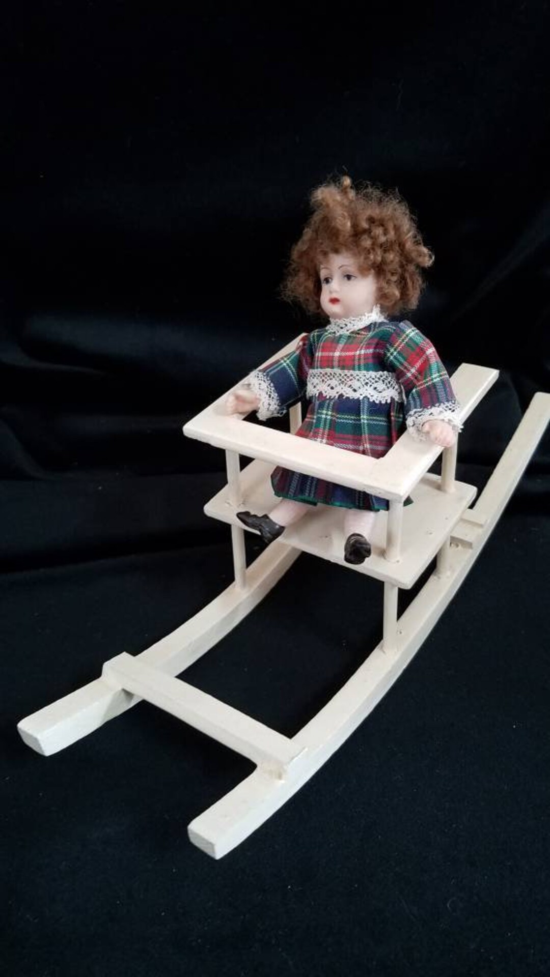 Vintage Wood Doll Rocker, Germany - Etsy