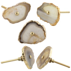 Handicraft Natural Agate Stone Artistic Drawer Knobs Cabinet Dresser ...