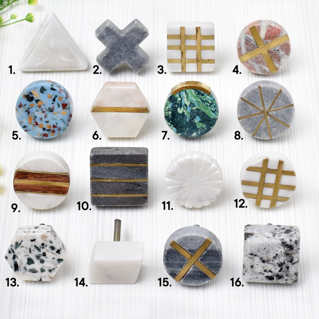 Handmade Stone Drawer Knobs Cabinet Dresser Pulls Vintage Door Handles ...