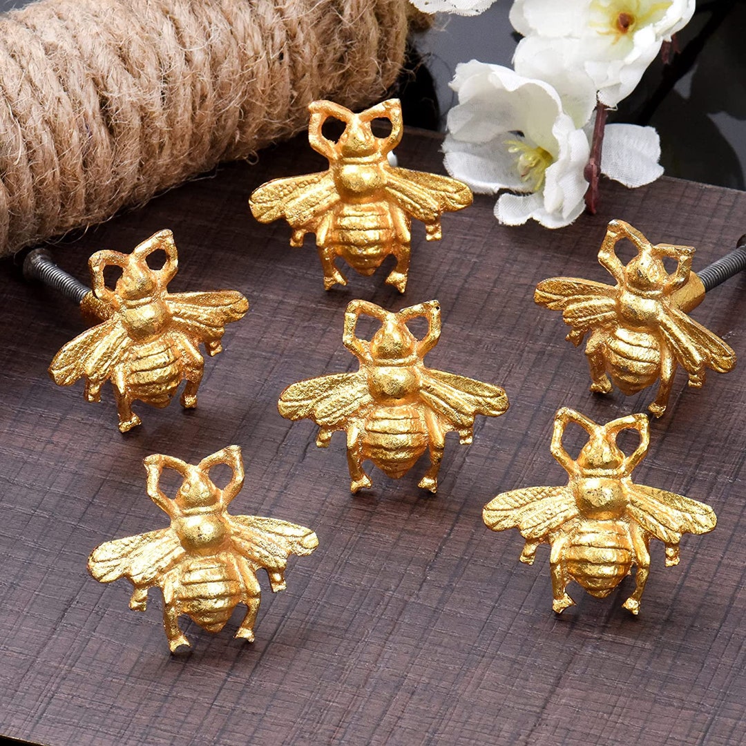 Gold Knobs Bee Knobs Bumble Bee Cabinet Knobs Rabbit Gold Drawer Knobs Gold Dresser Knobs Gold ...