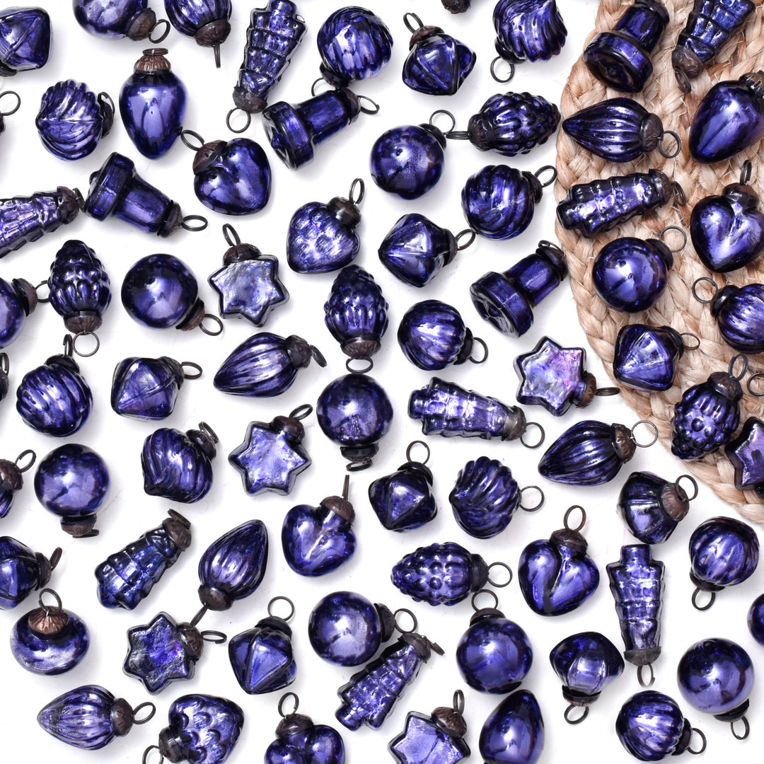 25 Piece Purple Glass Christmas Ornaments Purple Christmas Tree ...