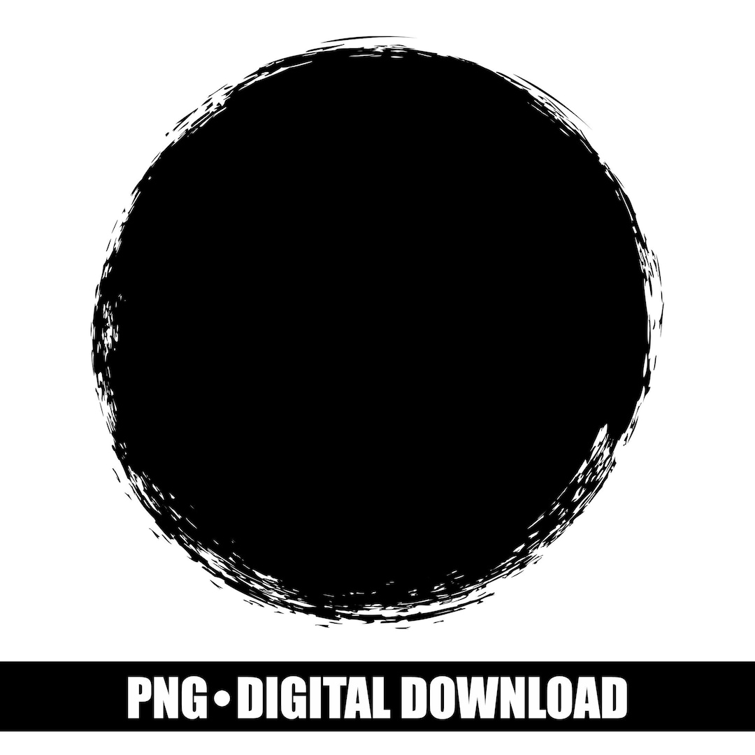 Round Paint Brush Stroke Mask Circle - PNG Graphic, Digital Download ...