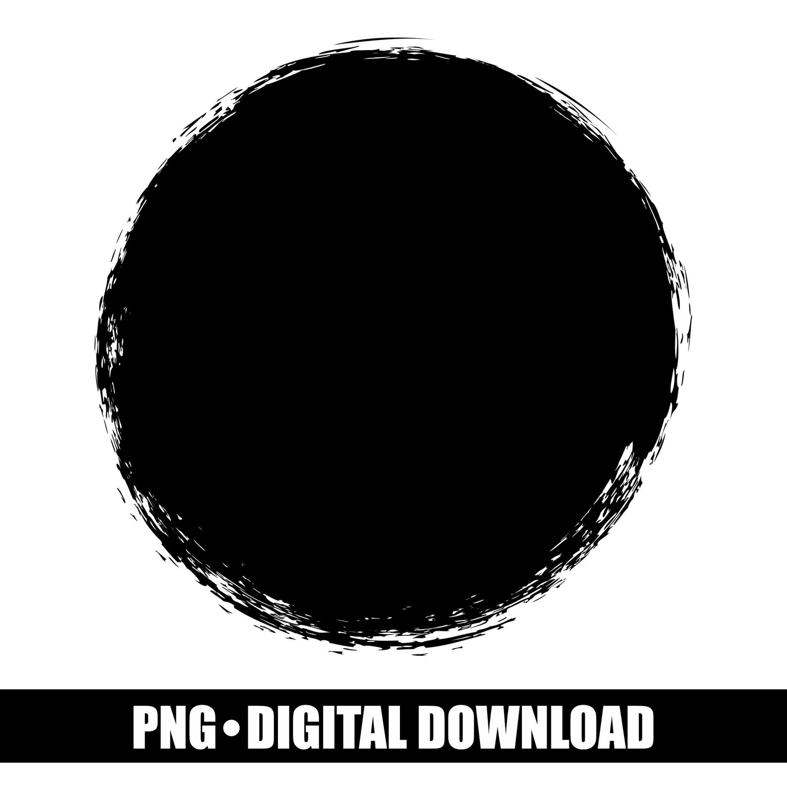 Round Paint Brush Stroke Mask Circle - PNG Graphic, Digital Download ...