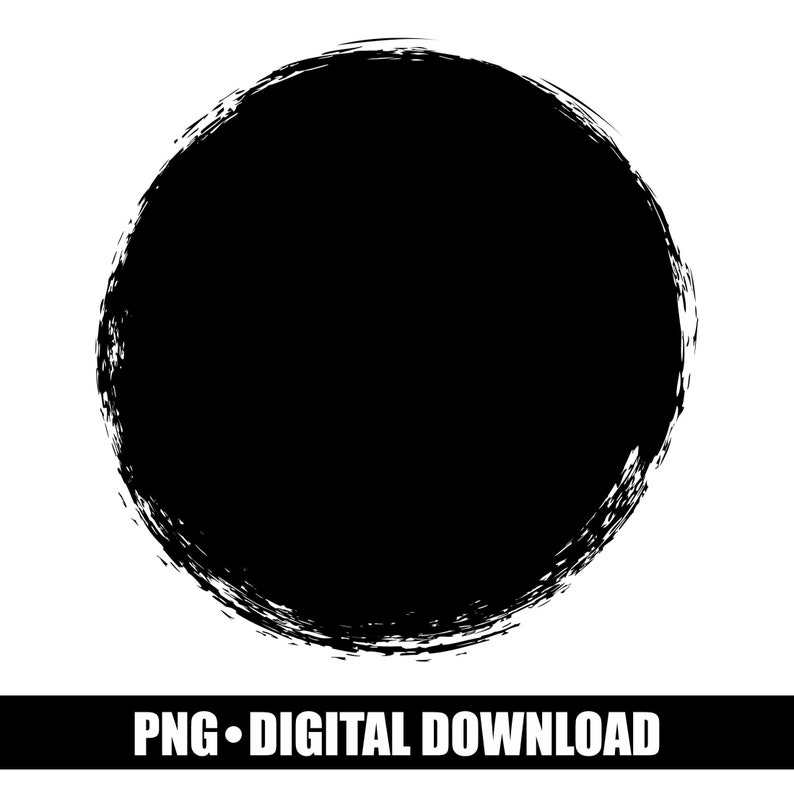 Round Paint Brush Stroke Mask Circle - PNG Graphic, Digital Download ...
