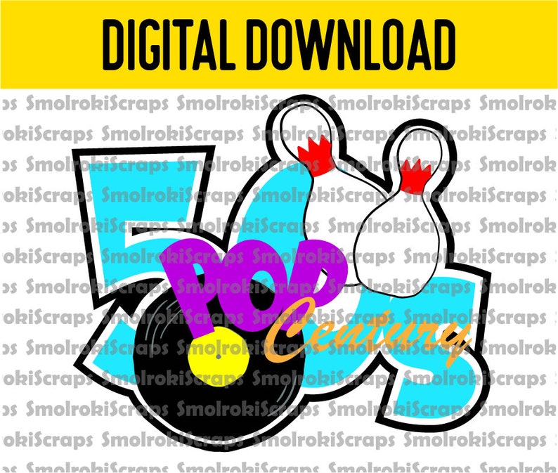 Pop Century 50s Decade Scrapbook Title SVG - Etsy