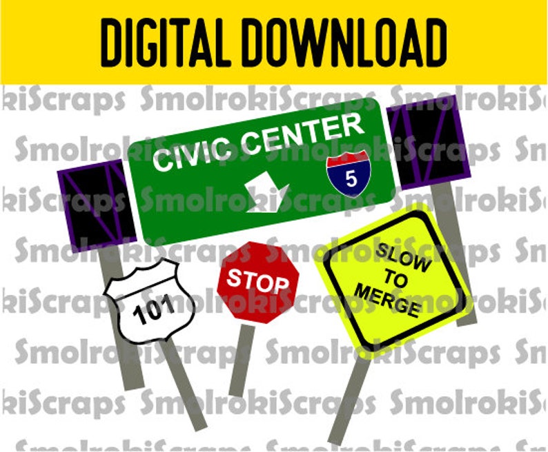 Road Signs Scrapbook SVG - Etsy