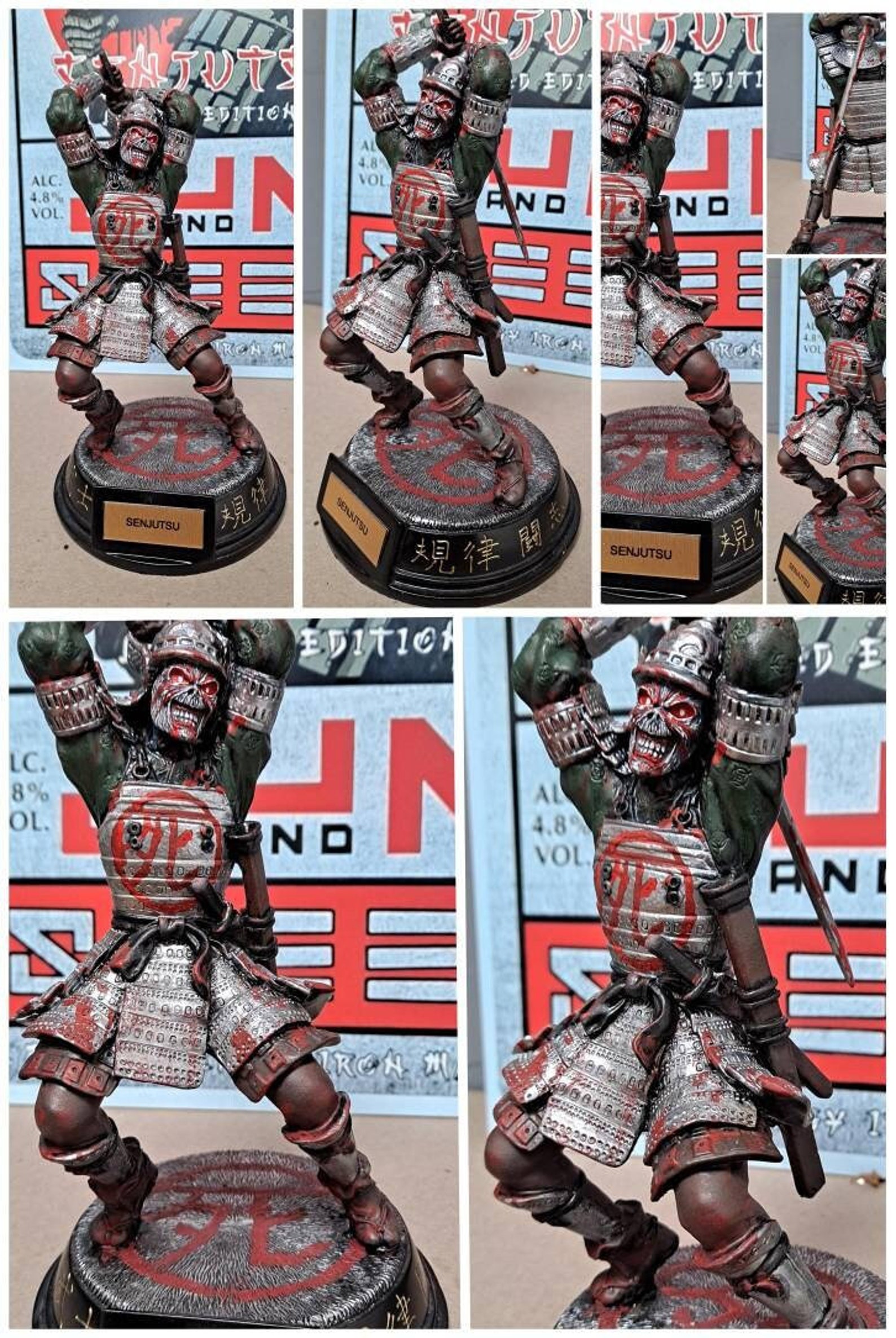 Iron Maiden Figure Senjutsu Eddie Samurai Warrior. Trooper Beer Sun and ...