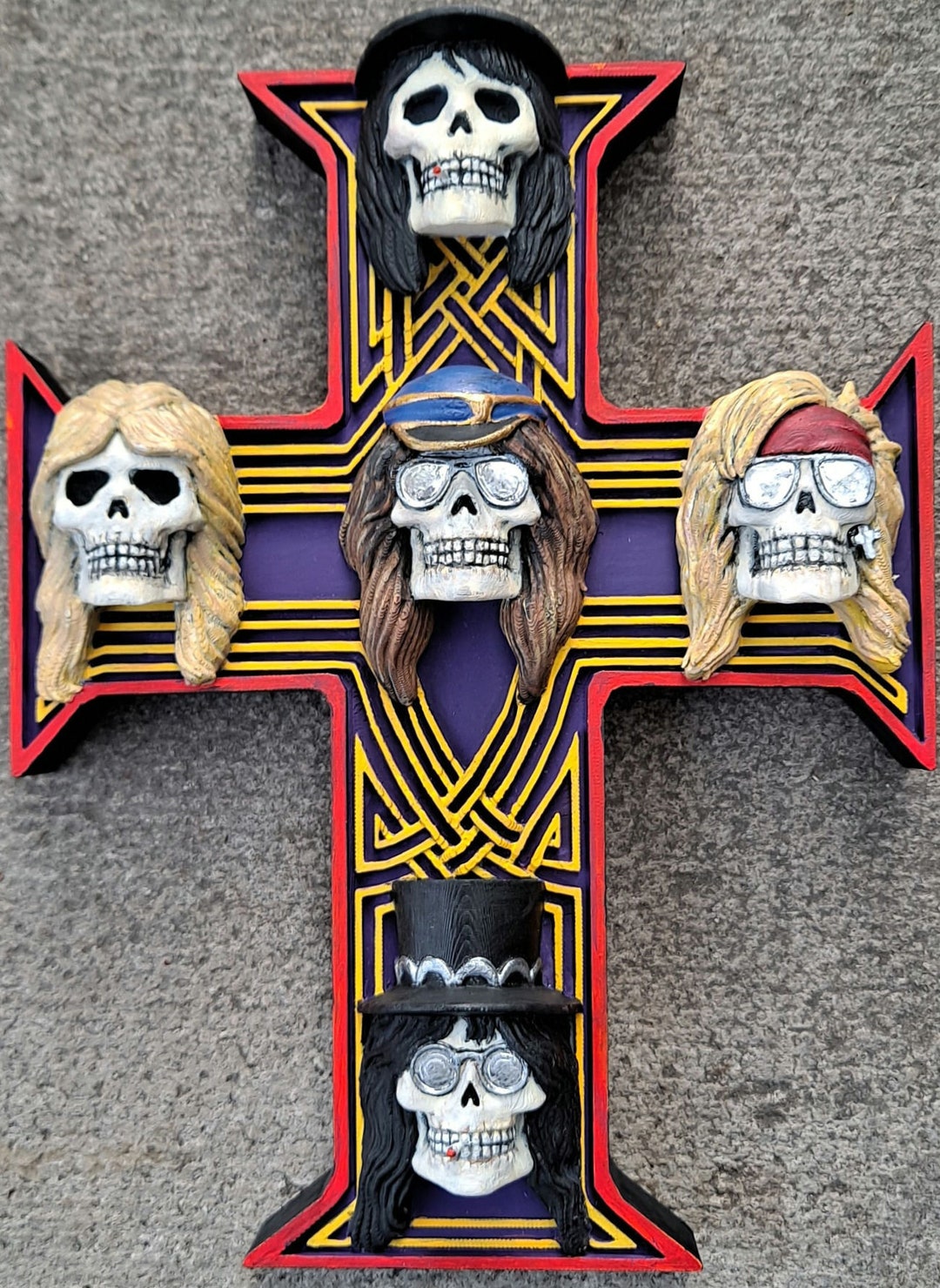 Guns N Roses Appetite for Destruction Skulls Cross Figure Custom Statue ...