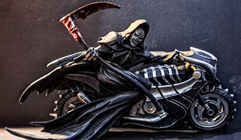 Iron Maiden Inspired Custom Resin Figurine Biker REAPER EDDIE on ...