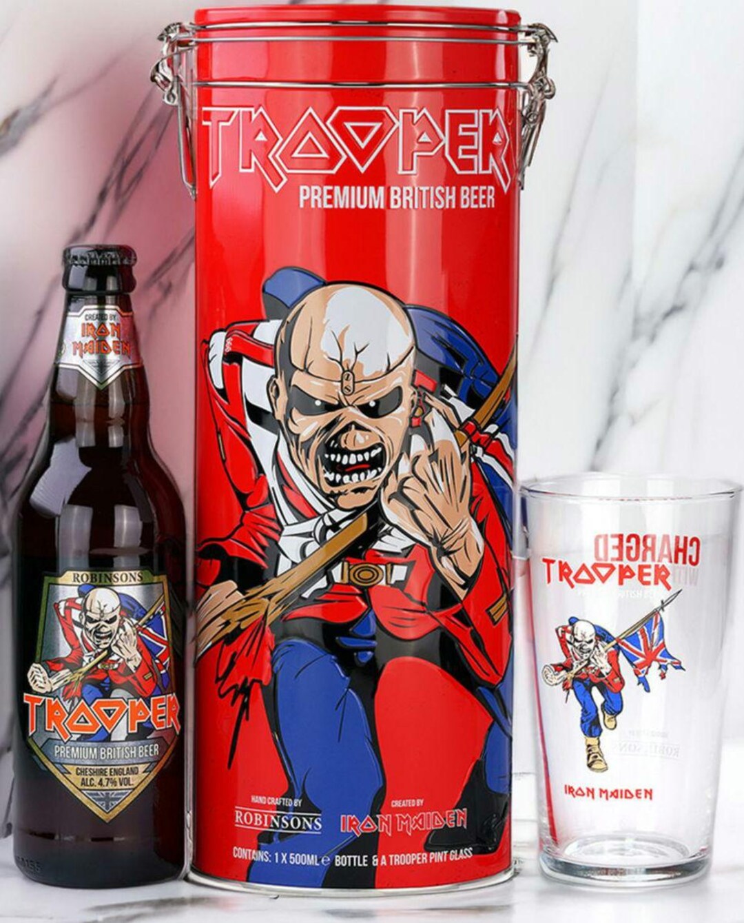Iron Maiden Trooper Beer No Alcohol Official Collectable Gift Tin and ...