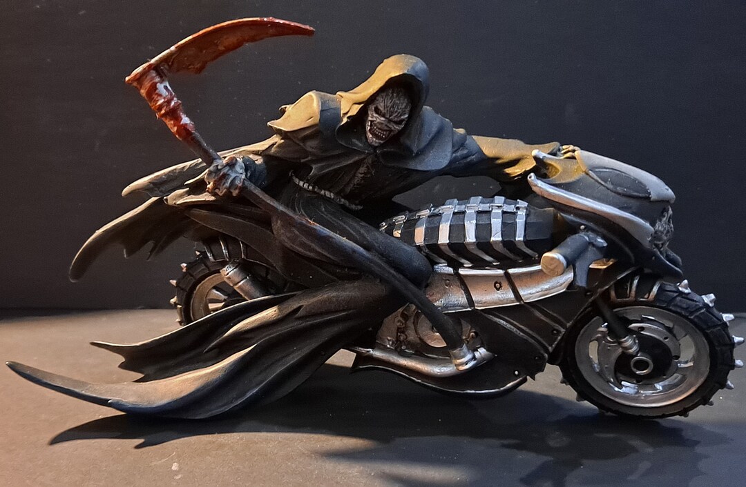 Iron Maiden Inspired Custom Resin Figurine Biker REAPER EDDIE on ...