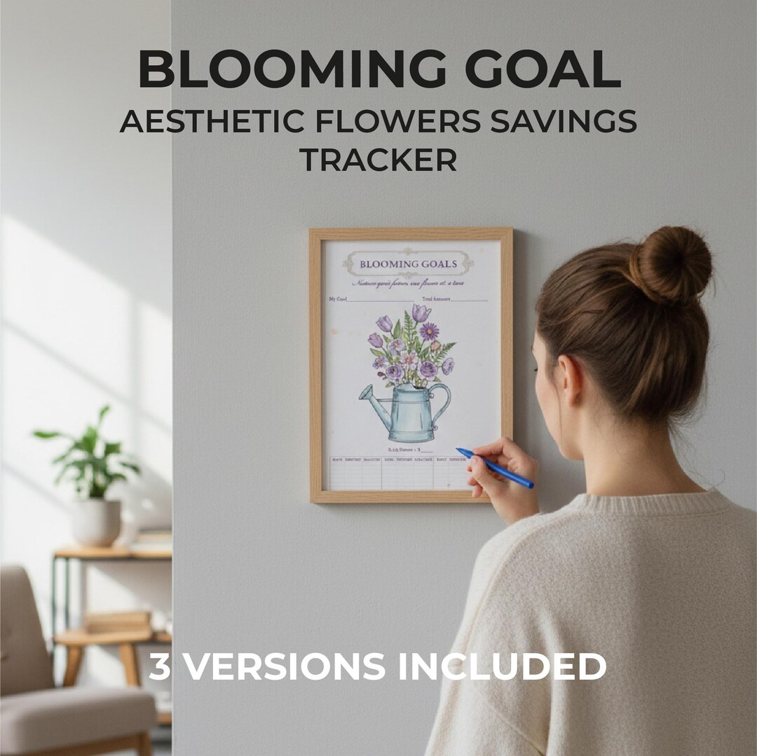 Floral Savings Tracker Printable, Vintage Watering Can, Kids Allowance ...