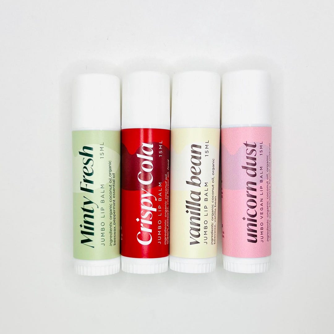 JUMBO LIP BALM | Extra Large Lip Balm | Mint | Vanilla | Blueberry ...