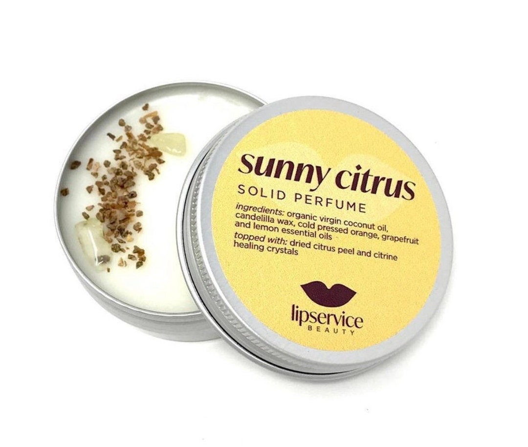SOLID PERFUME SALVE Sunny Citrus Citrine 60ml Tin Orange Grapefruit ...