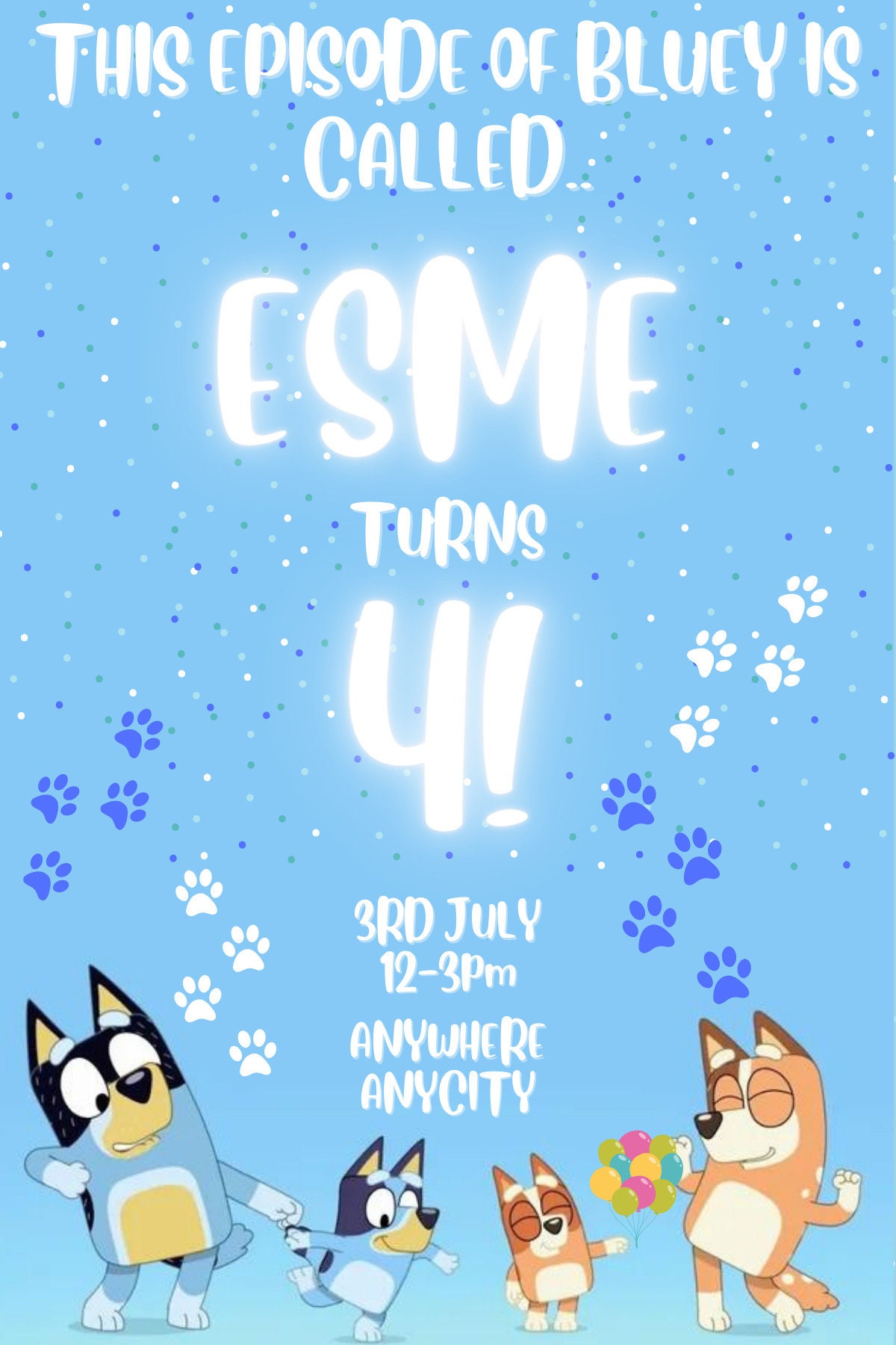 Bluey Digital Invitations | Digital World