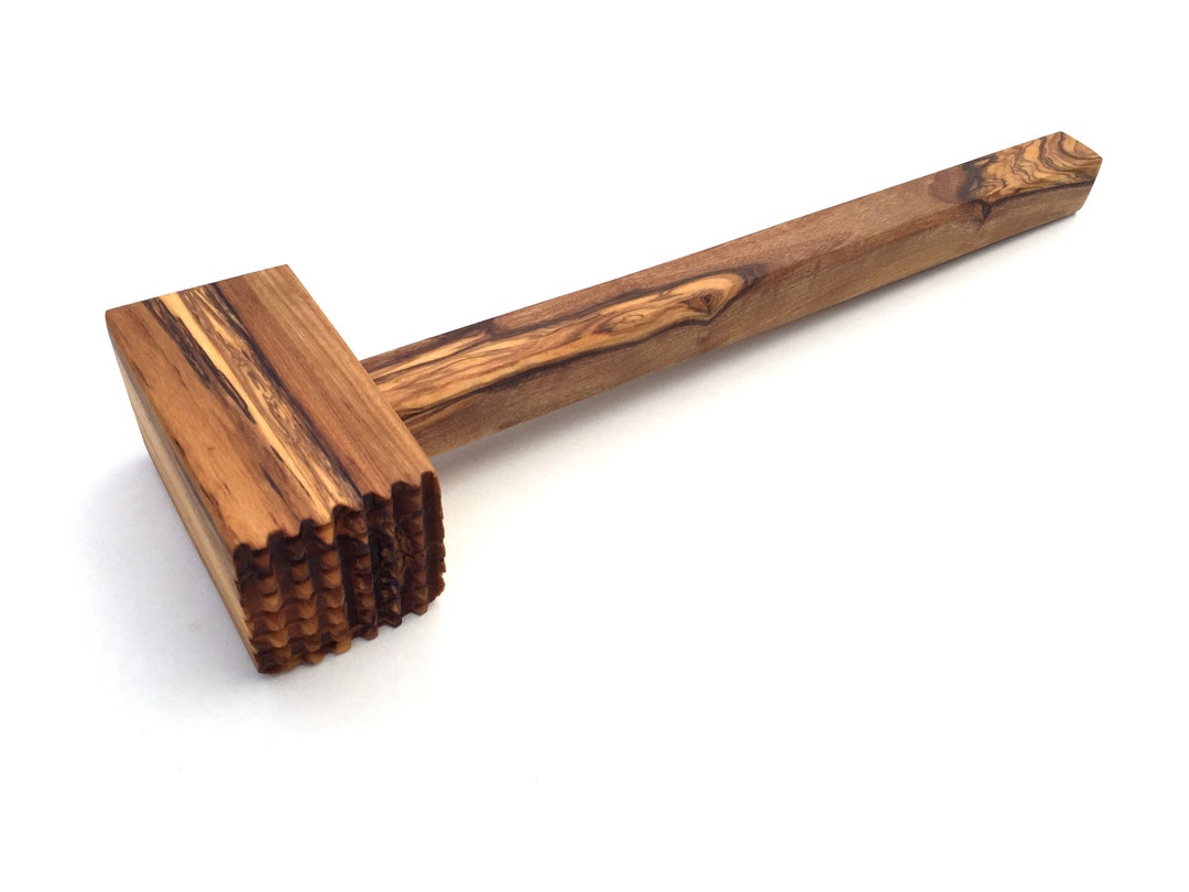 Meat Tenderizer Square Meat Hammer Handmade From Olive Wood - Etsy