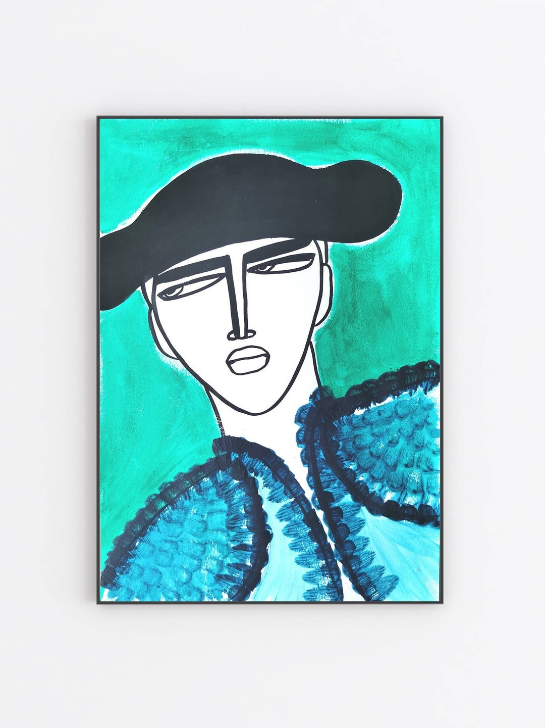 Spanish Matador on Green - Original Artwork and Prints by Monneeshka ...