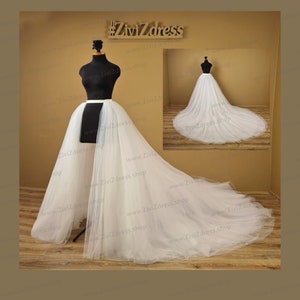 Detachable Tulle Train, Bridal Tulle Train, Wedding Tulle Overskirt ...