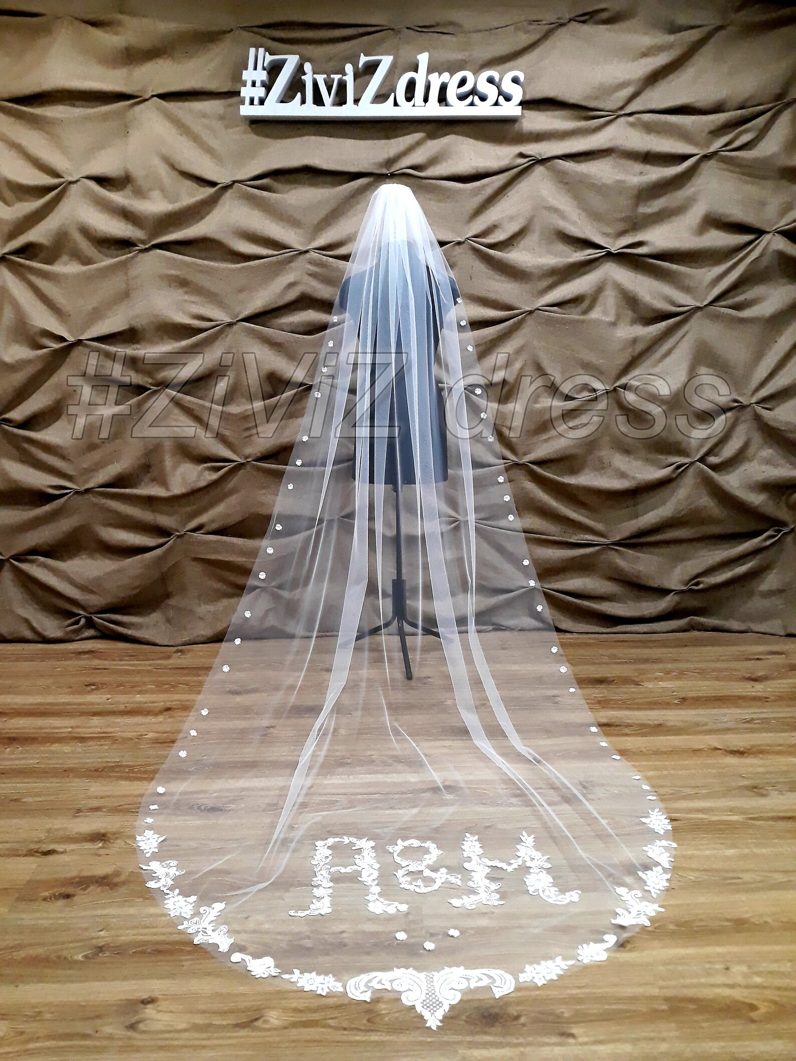Personalised Bridal Veil Wedding Veil With Initials - Etsy