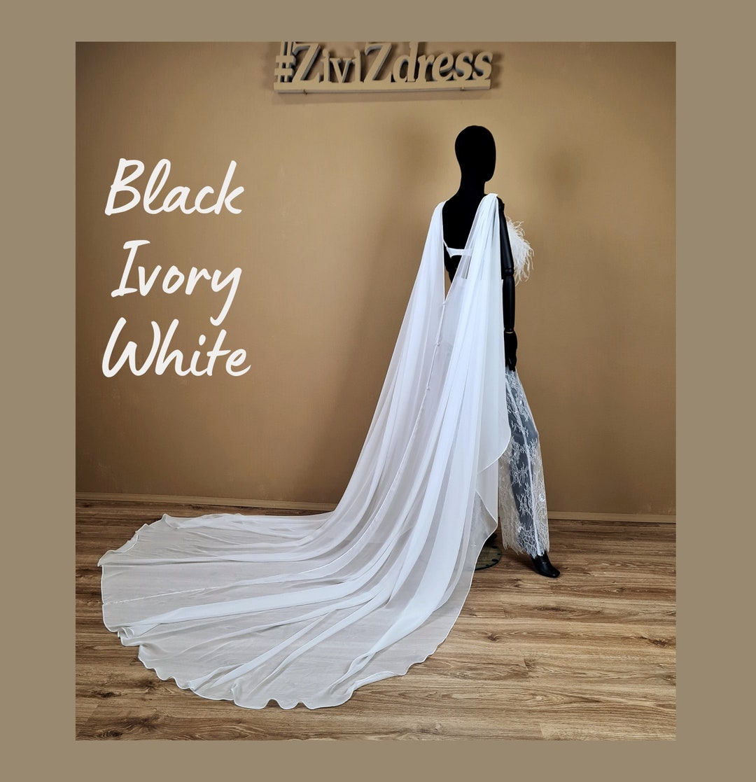 Chiffon Bridal Wings, Chiffon Cape, Detachable Wedding Chiffon Cape ...