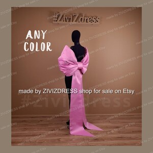 Satin Giant Dress Bow, Pink Big Dress Bow, Long Bridal Bow With Tails ...