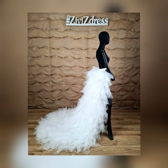 Detachable Bridal Train Tulle Skirt Women Tulle Skirt | Etsy