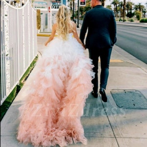 Ombre Detachable Train, Puffy Tulle Skirt, Bridal Removable Train Skirt ...