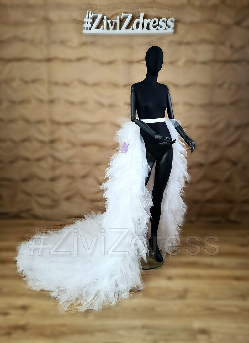 Detachable Bridal Train Tulle Skirt Women Tulle Skirt | Etsy