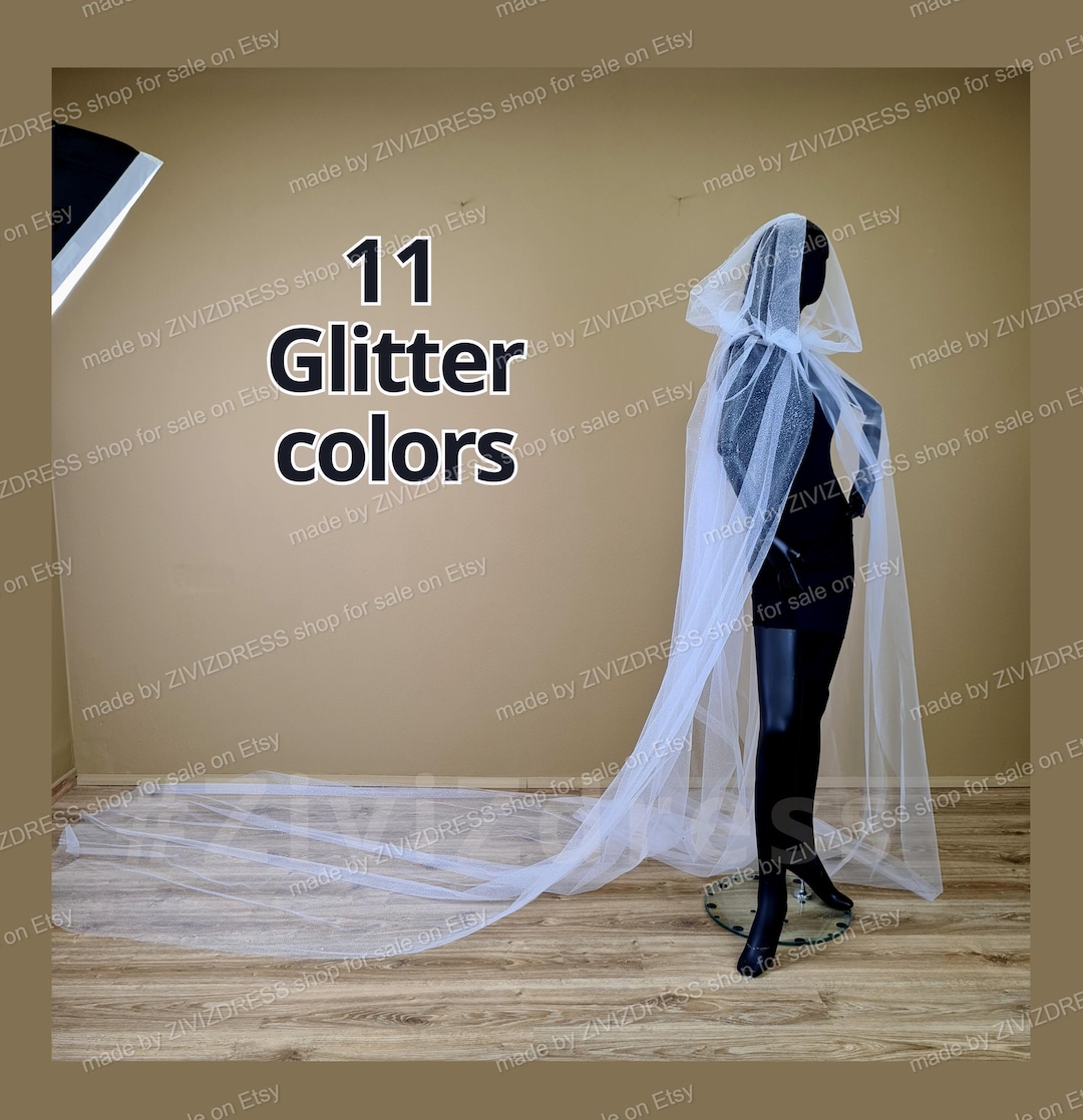 Glitter Cape With Hood, Shimmer Winter Cape, Chapel Glitter Cape ...