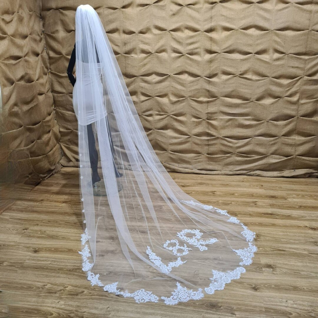 Personalised Bridal Veil, Wedding Veil With Initials, Personalised Veil ...